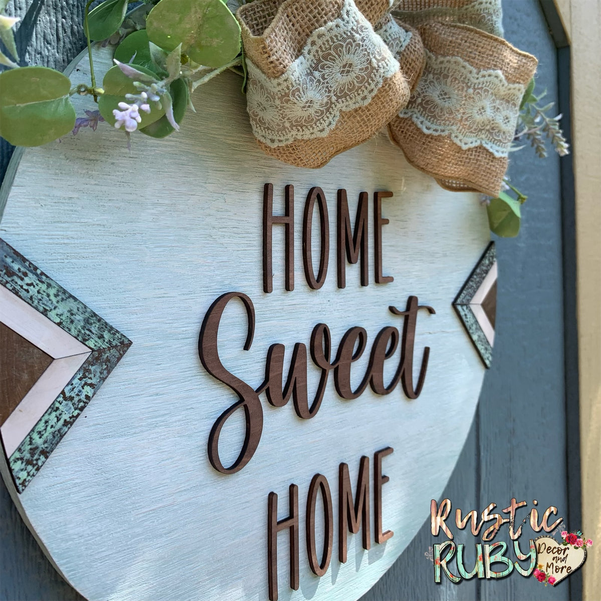 Home Sweet Home Door Sign – Rustic Ruby Decor & More