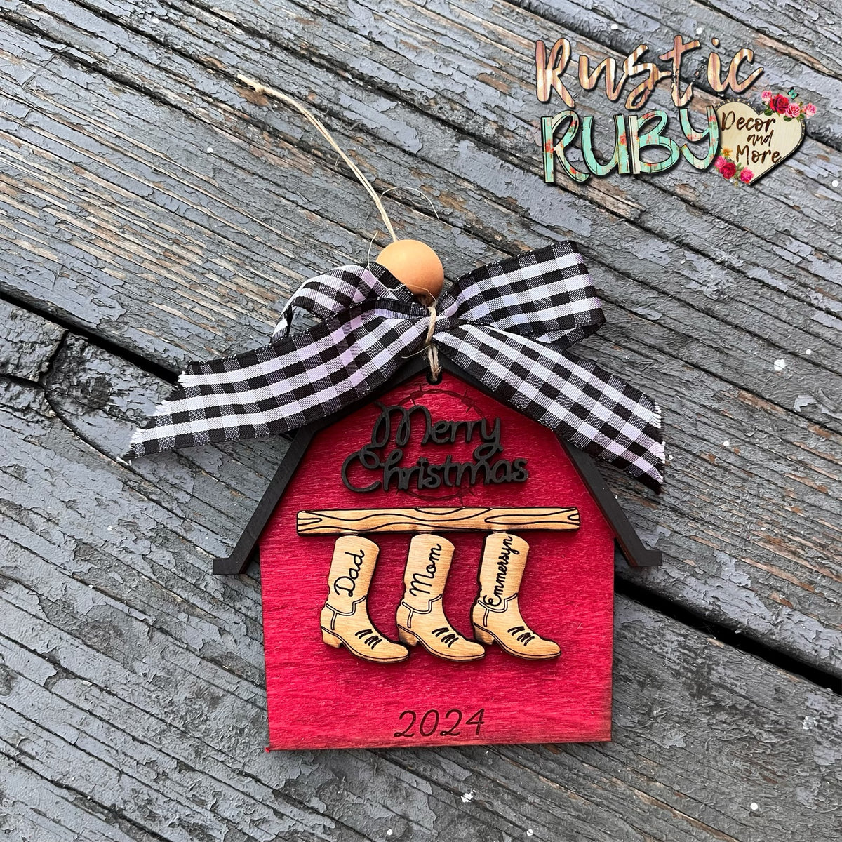 Family Barn Ornament – Rustic Ruby Decor & More