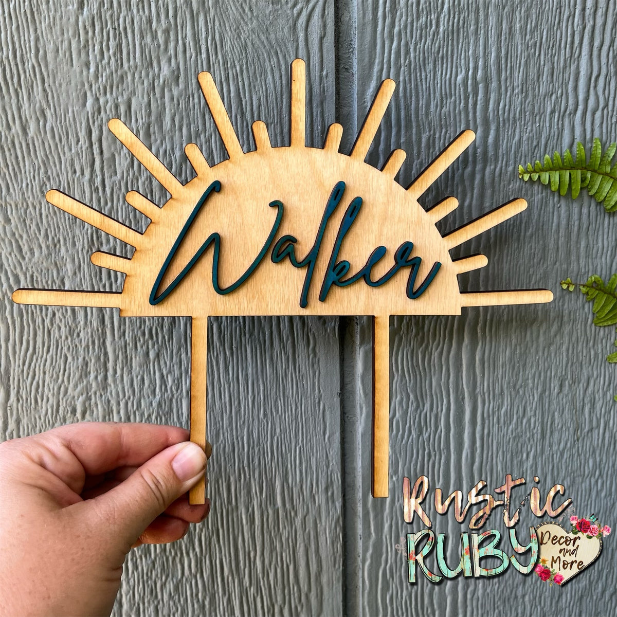 Sun Cake Topper – Rustic Ruby Decor & More