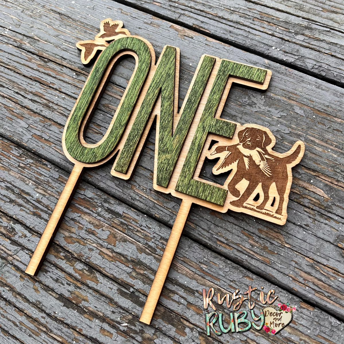 Duck Hunt Cake Topper – Rustic Ruby Decor & More