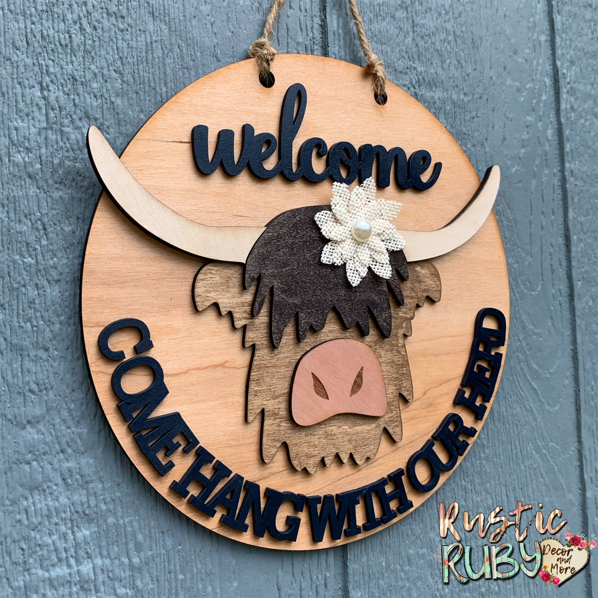 Highland Herd Sign – Rustic Ruby Decor & More