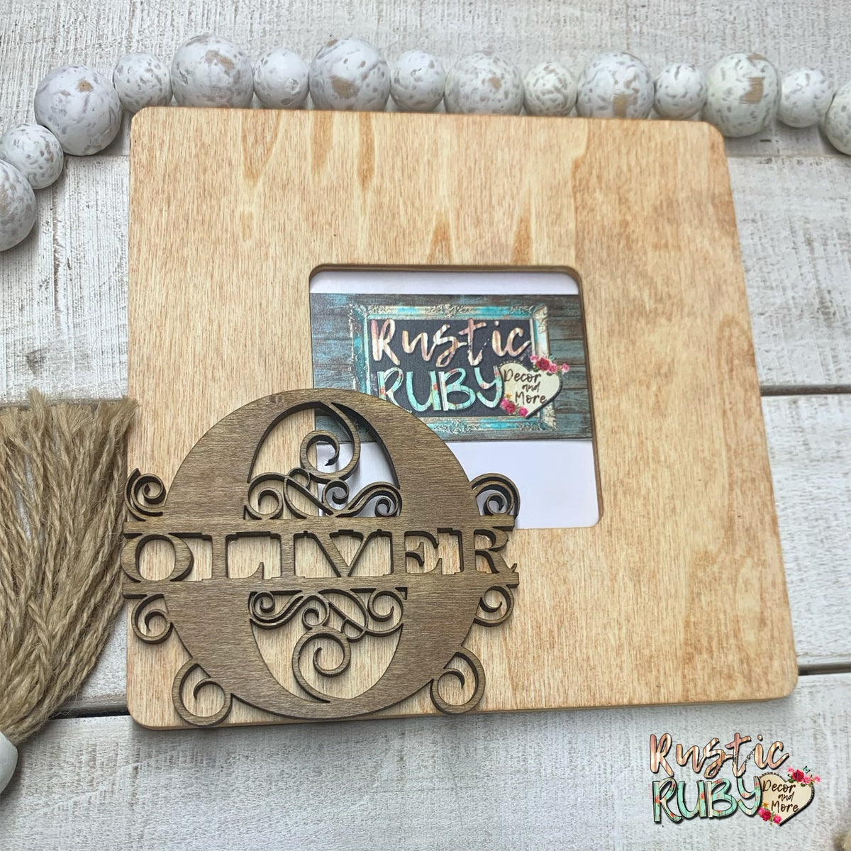 Monogrammed Picture Frame – Rustic Ruby Decor & More