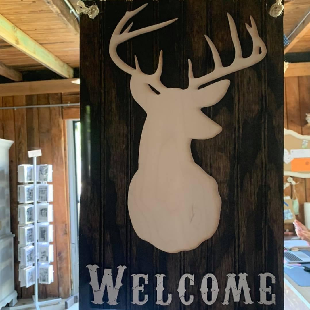 Buck Welcome Sign – Rustic Ruby Decor & More