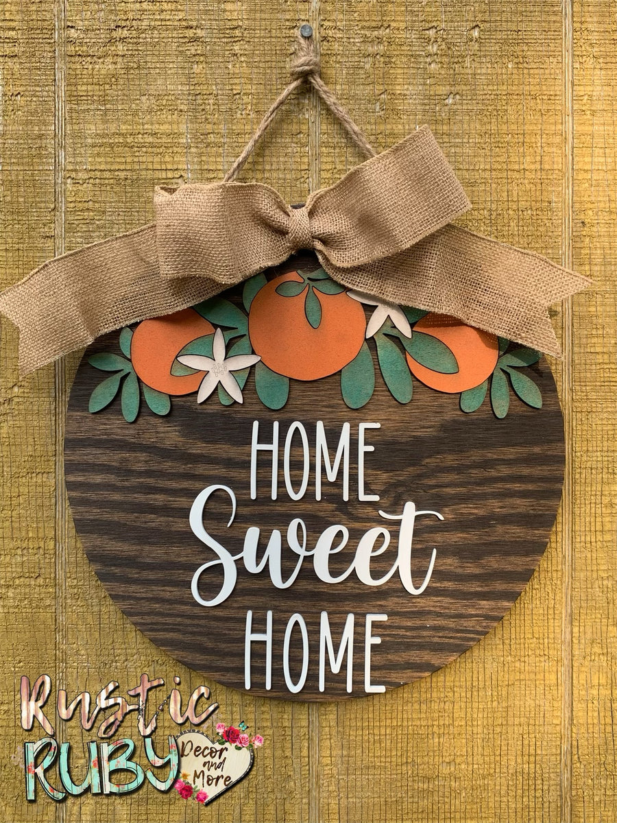 Orange Blossom Door Hanger – Rustic Ruby Decor & More